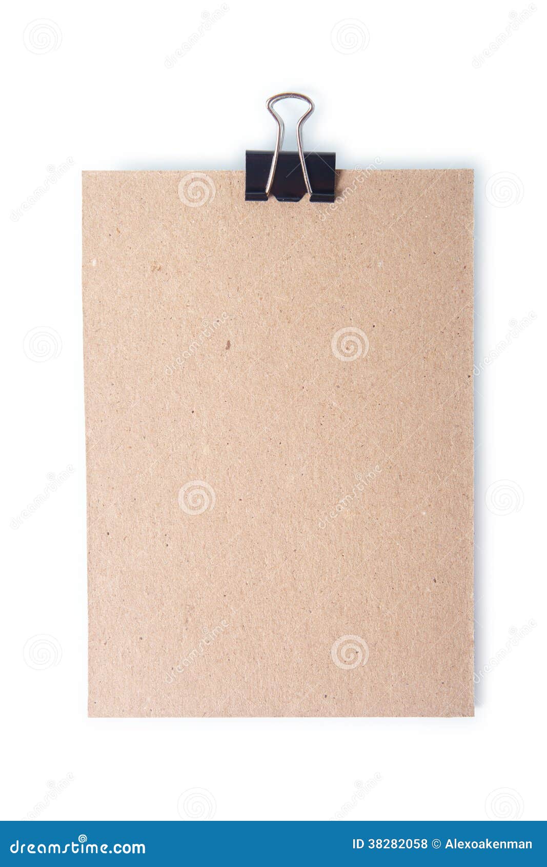 Single Piece of Cardboard Pinned with a Paper Clip with Clipping Path ...