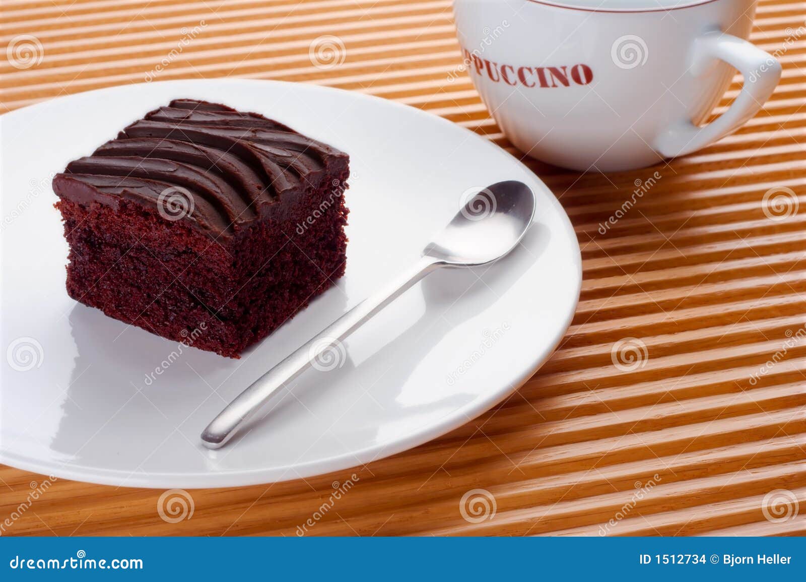 A Single Piece of Chocolate Cake Stock Photo - Image of single, plate ...