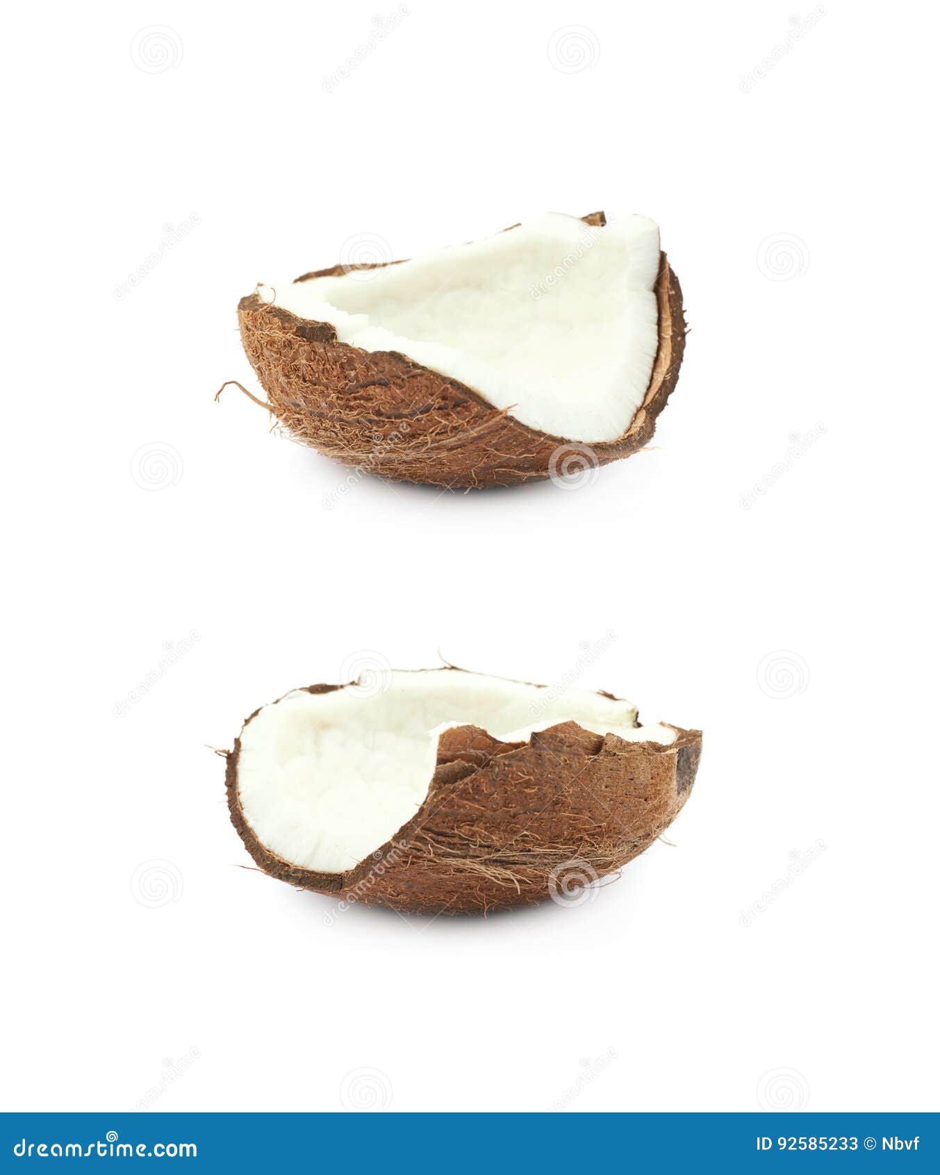 Single Piece of a Coconut Isolated Stock Image - Image of coconut, food ...