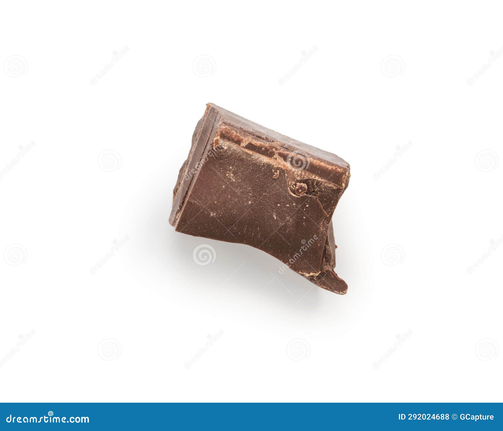 Single Piece of Fine Dark Chocolate Isolated on White Top View Stock ...