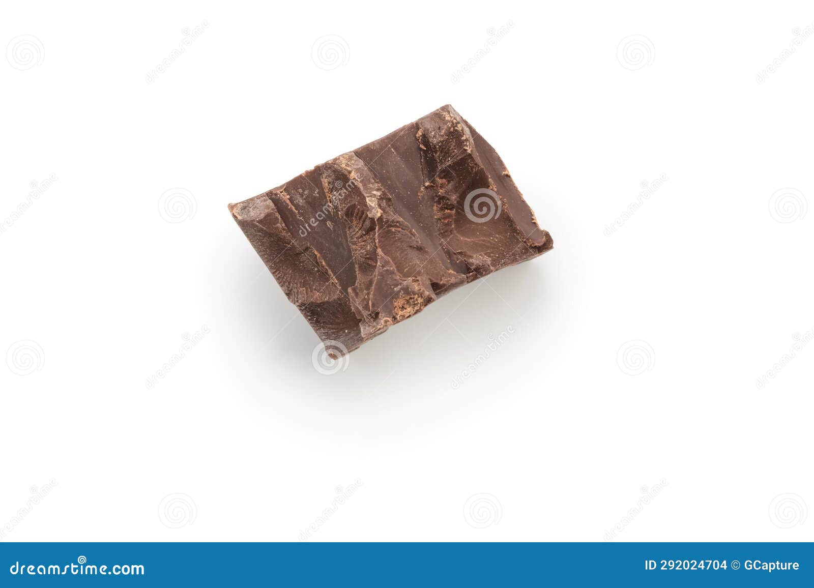 Single Piece of Fine Dark Chocolate Isolated on White Top View Stock ...