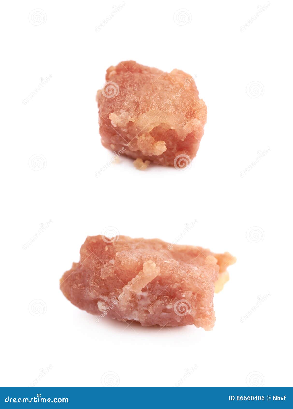 Single Piece of Fried Bacon Cube Stock Photo - Image of diced, isolated ...
