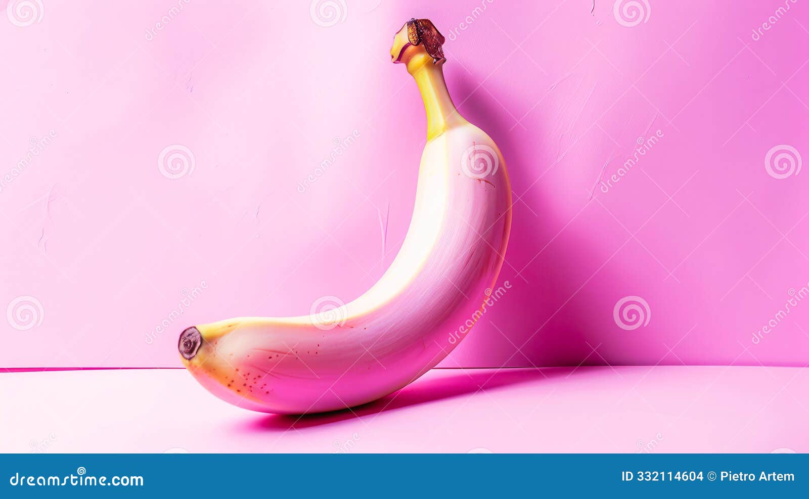 Single Pink Banana on Pink Background Stock Photo - Image of right ...