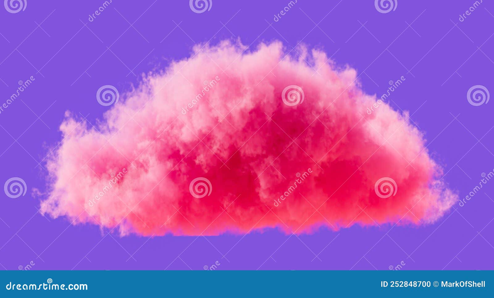 Single Pink Cloud Formation, Romantic Soft Cloud, 3d Rendering Stock ...