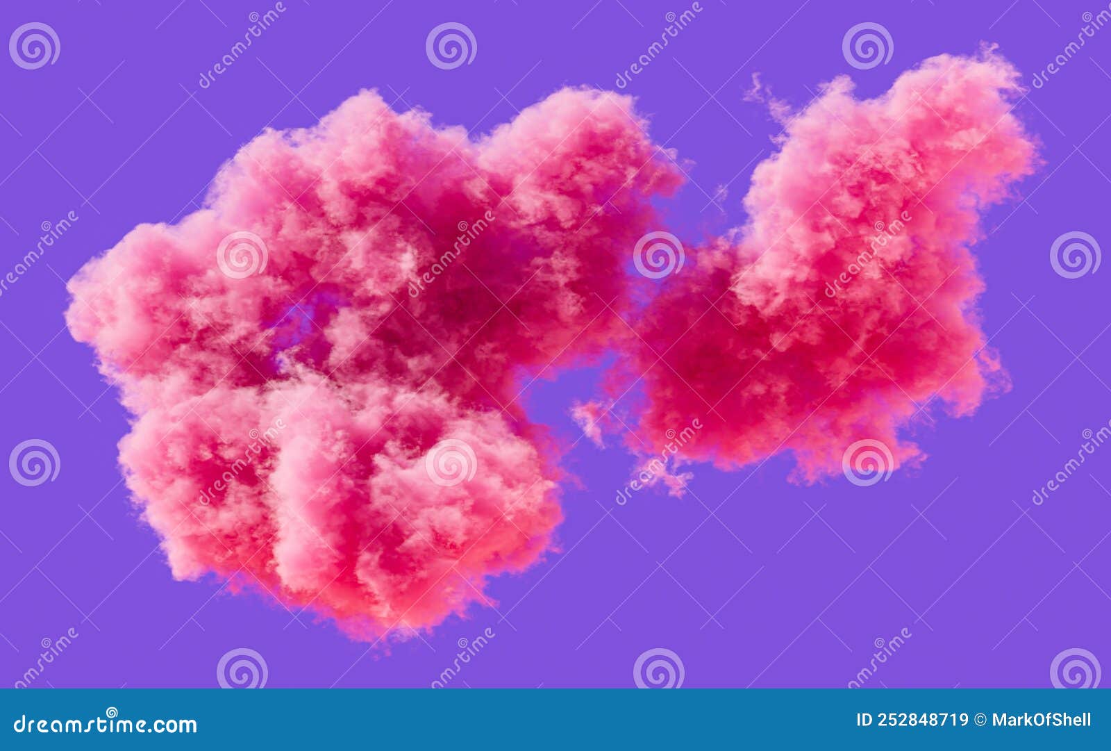 Single Pink Cloud Formation, Romantic Soft Cloud, 3d Rendering Stock ...