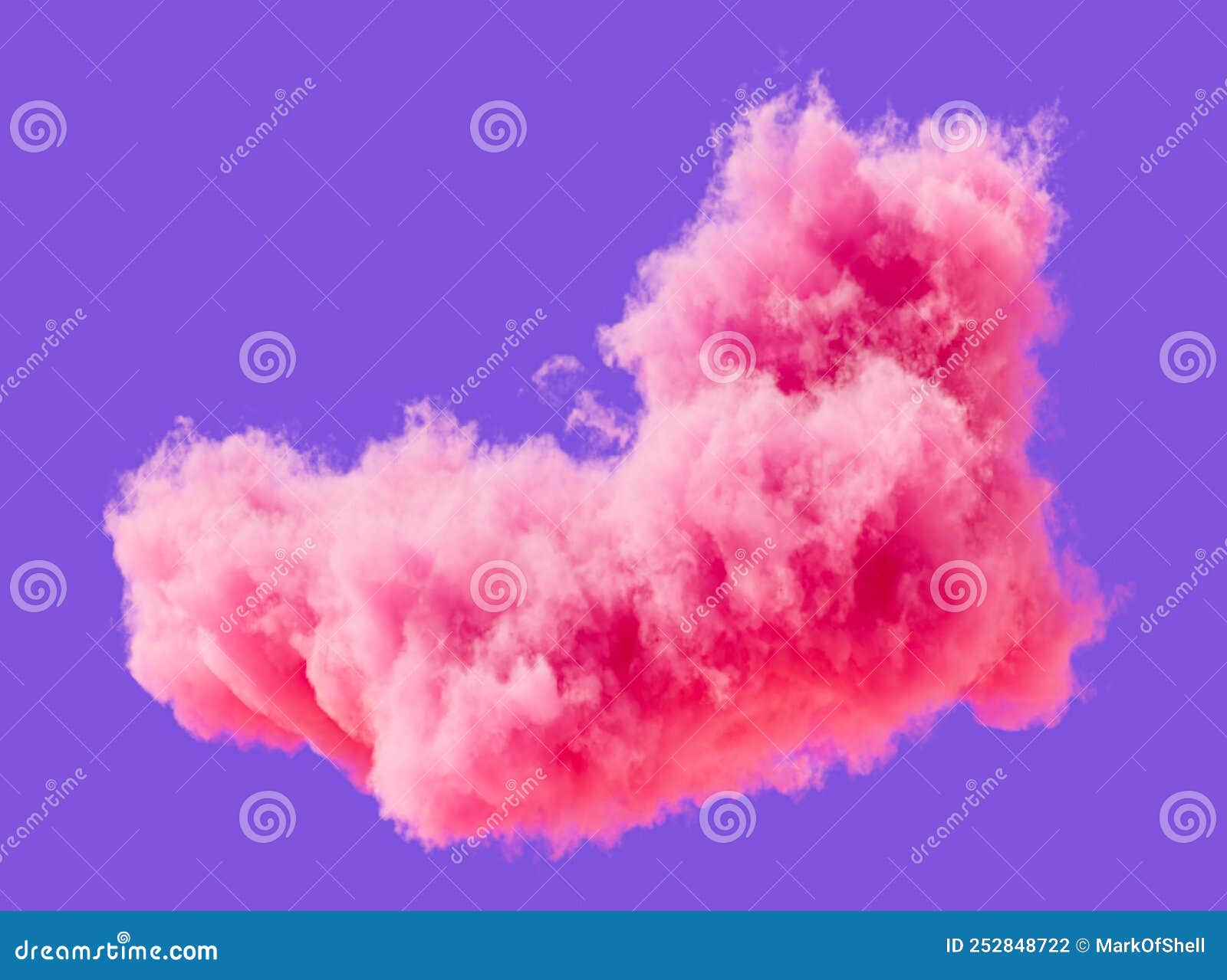 Single Pink Cloud Formation, Romantic Soft Cloud, 3d Rendering Stock ...