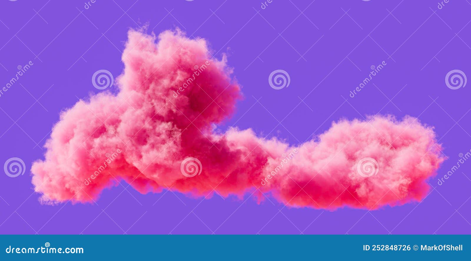 Single Pink Cloud Formation, Romantic Soft Cloud, 3d Rendering Stock ...