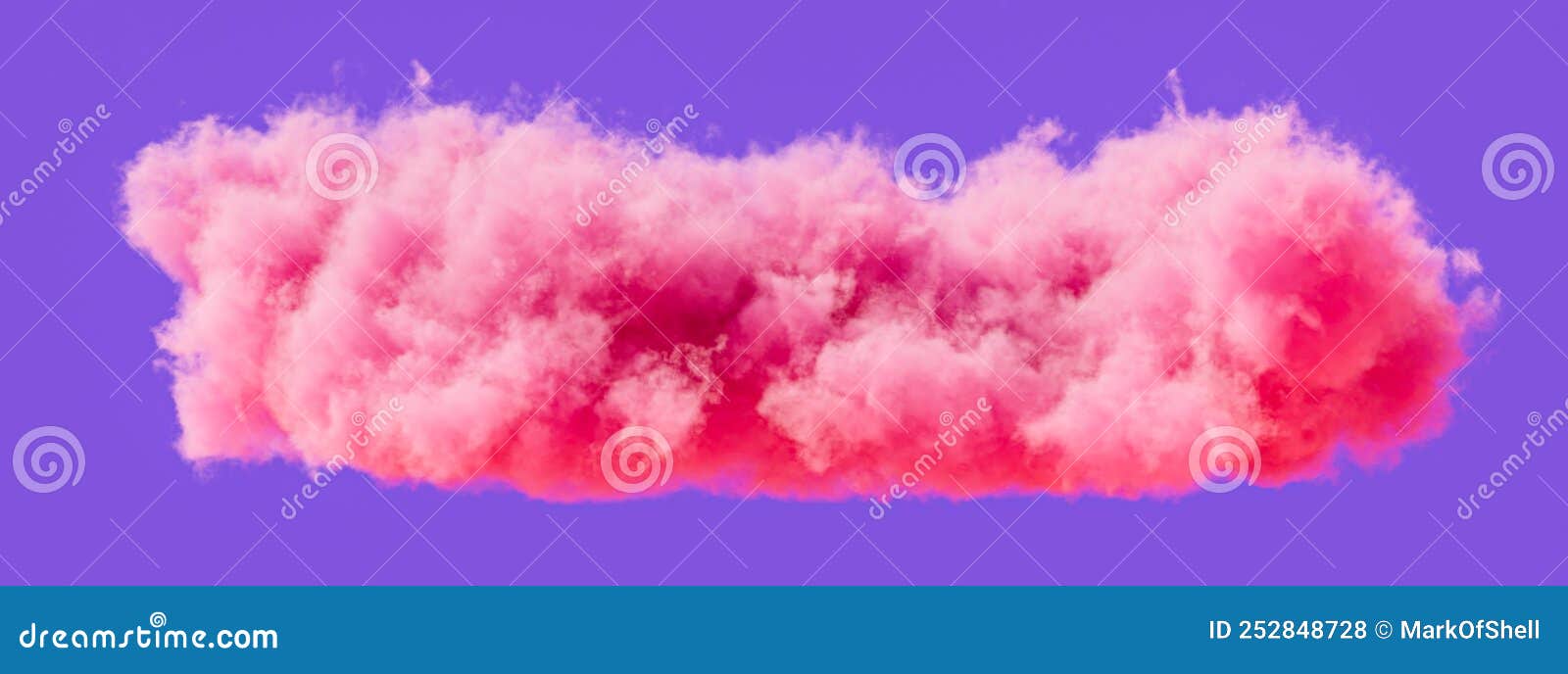 Single Pink Cloud Formation, Romantic Soft Cloud, 3d Rendering Stock ...