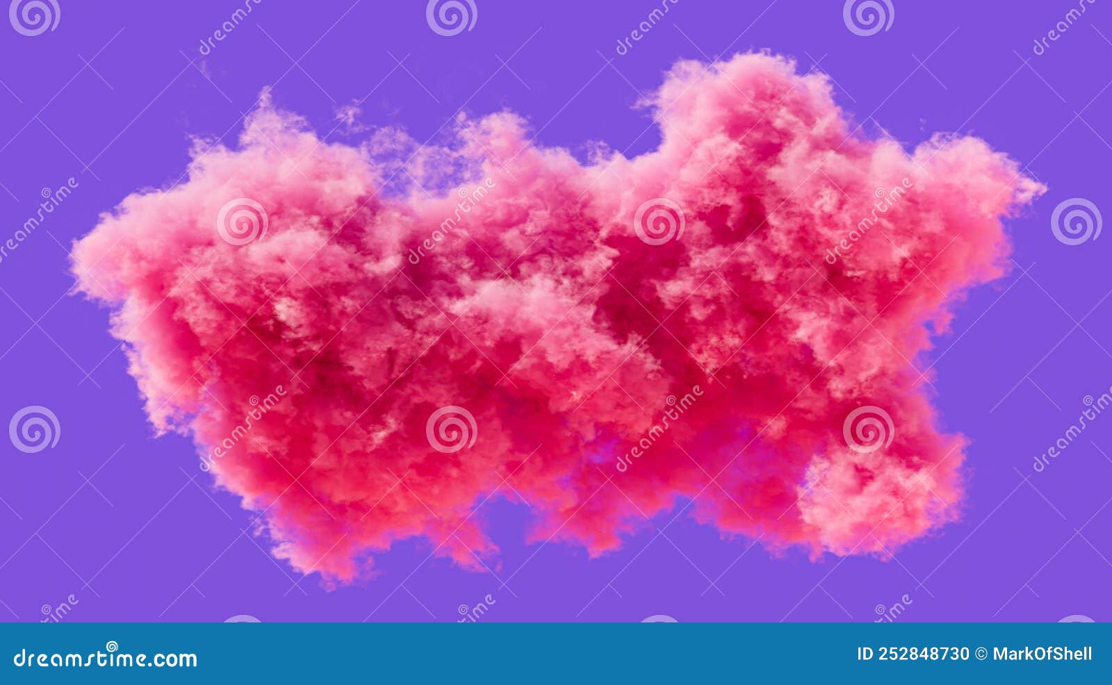 Single Pink Cloud Formation, Romantic Soft Cloud, 3d Rendering Stock ...