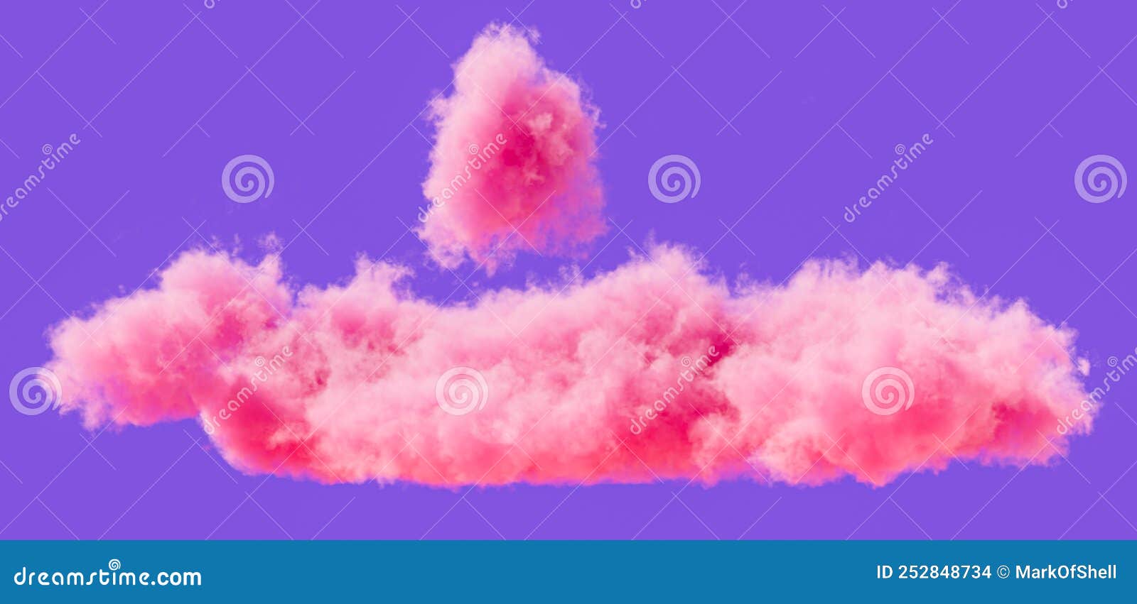 Single Pink Cloud Formation, Romantic Soft Cloud, 3d Rendering Stock ...