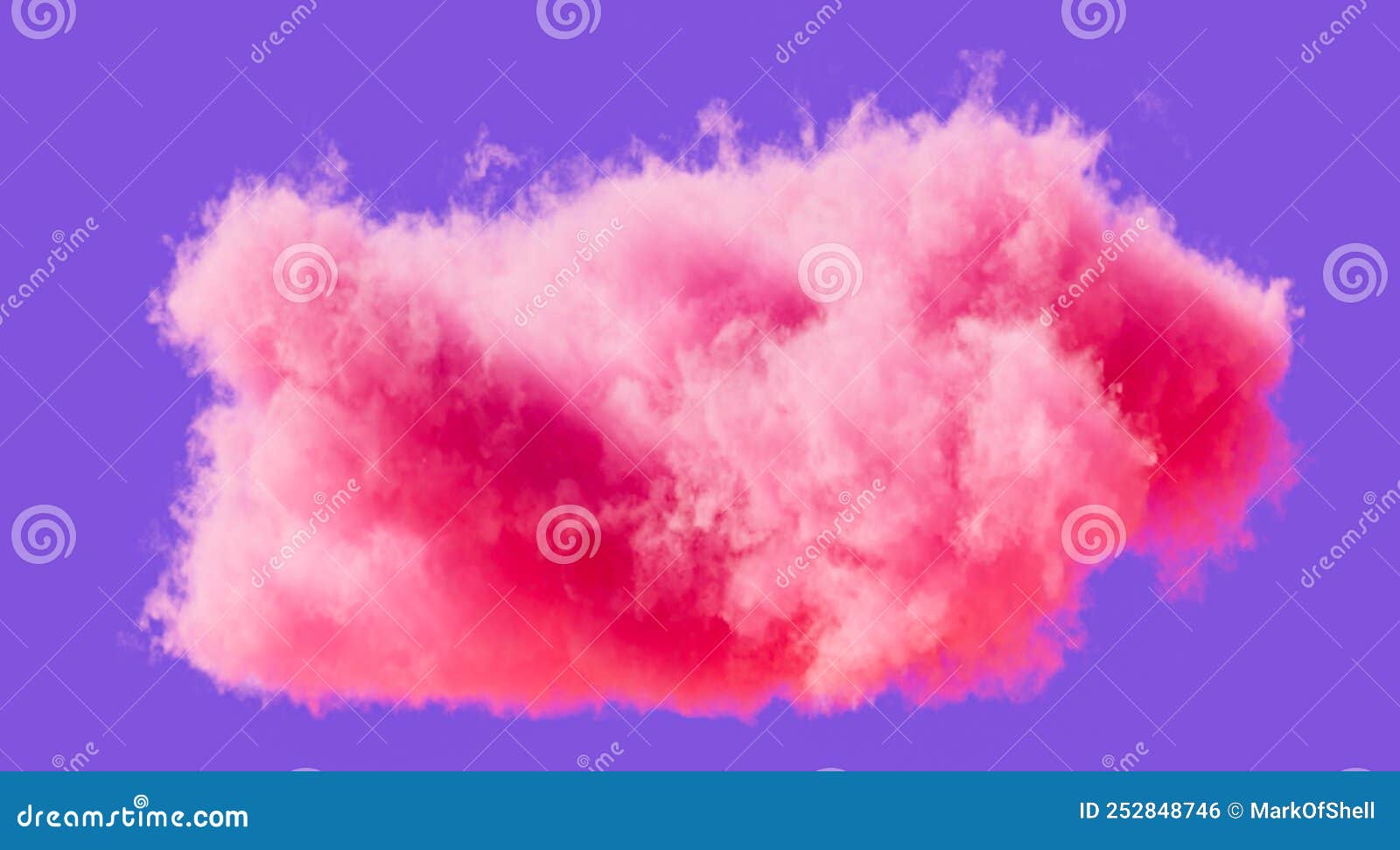 Single Pink Cloud Formation, Romantic Soft Cloud, 3d Rendering Stock ...