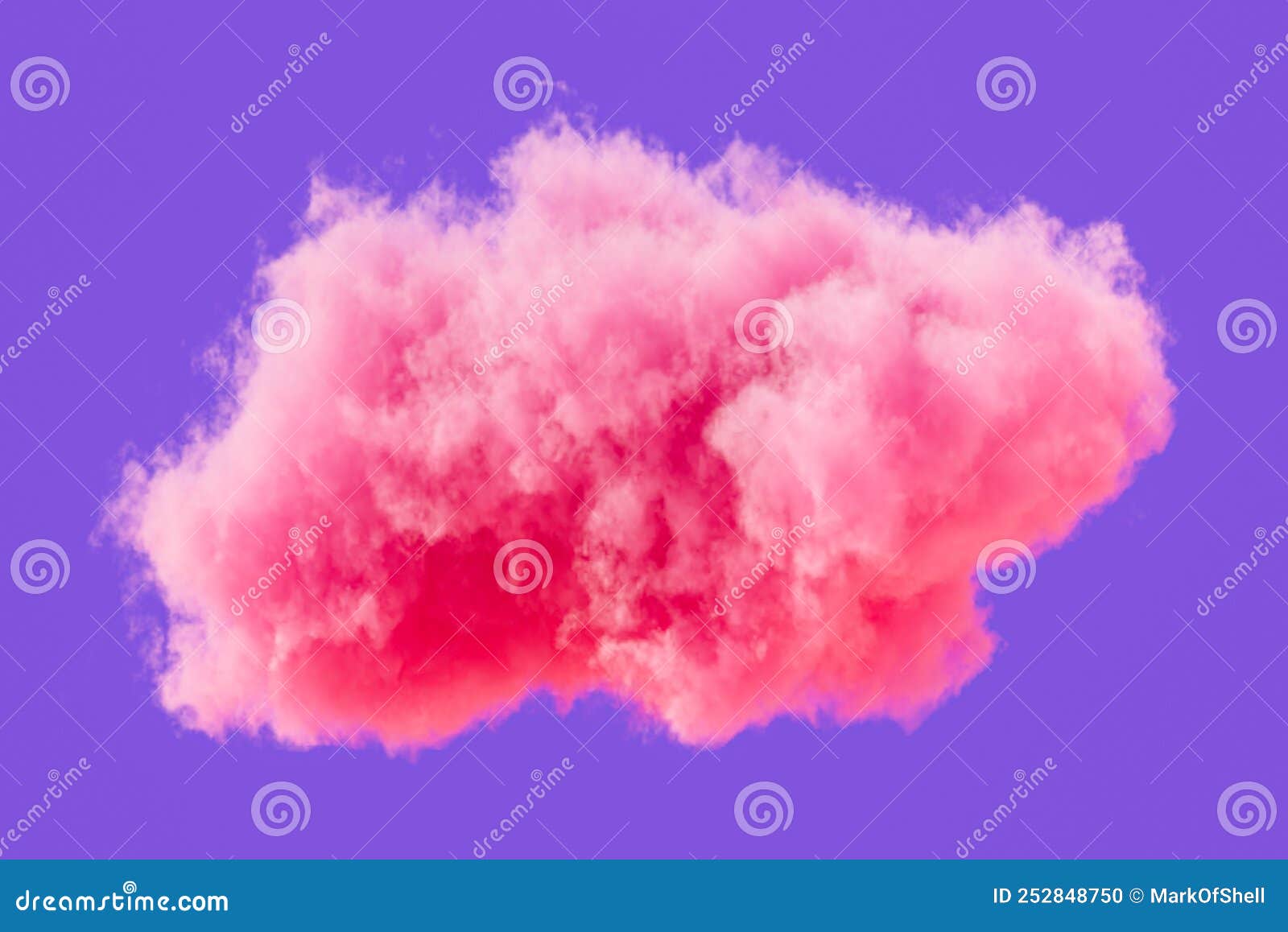 Single Pink Cloud Formation, Romantic Soft Cloud, 3d Rendering Stock ...