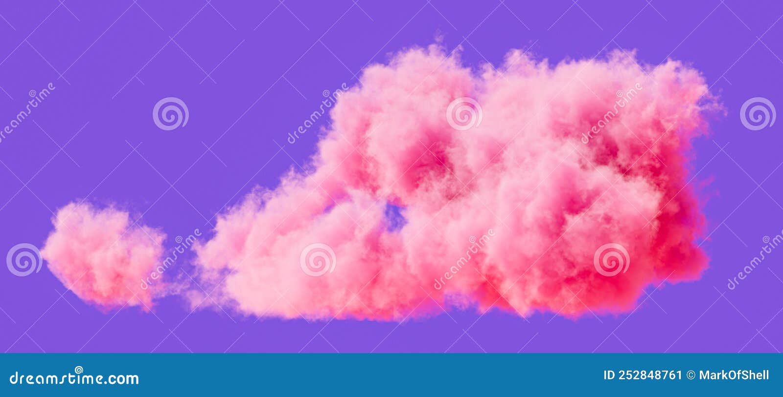 Single Pink Cloud Formation, Romantic Soft Cloud, 3d Rendering Stock ...
