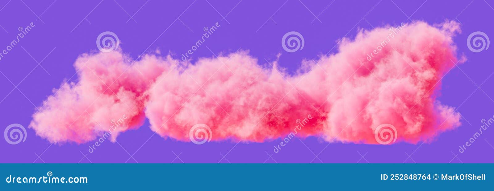 Single Pink Cloud Formation, Romantic Soft Cloud, 3d Rendering Stock ...