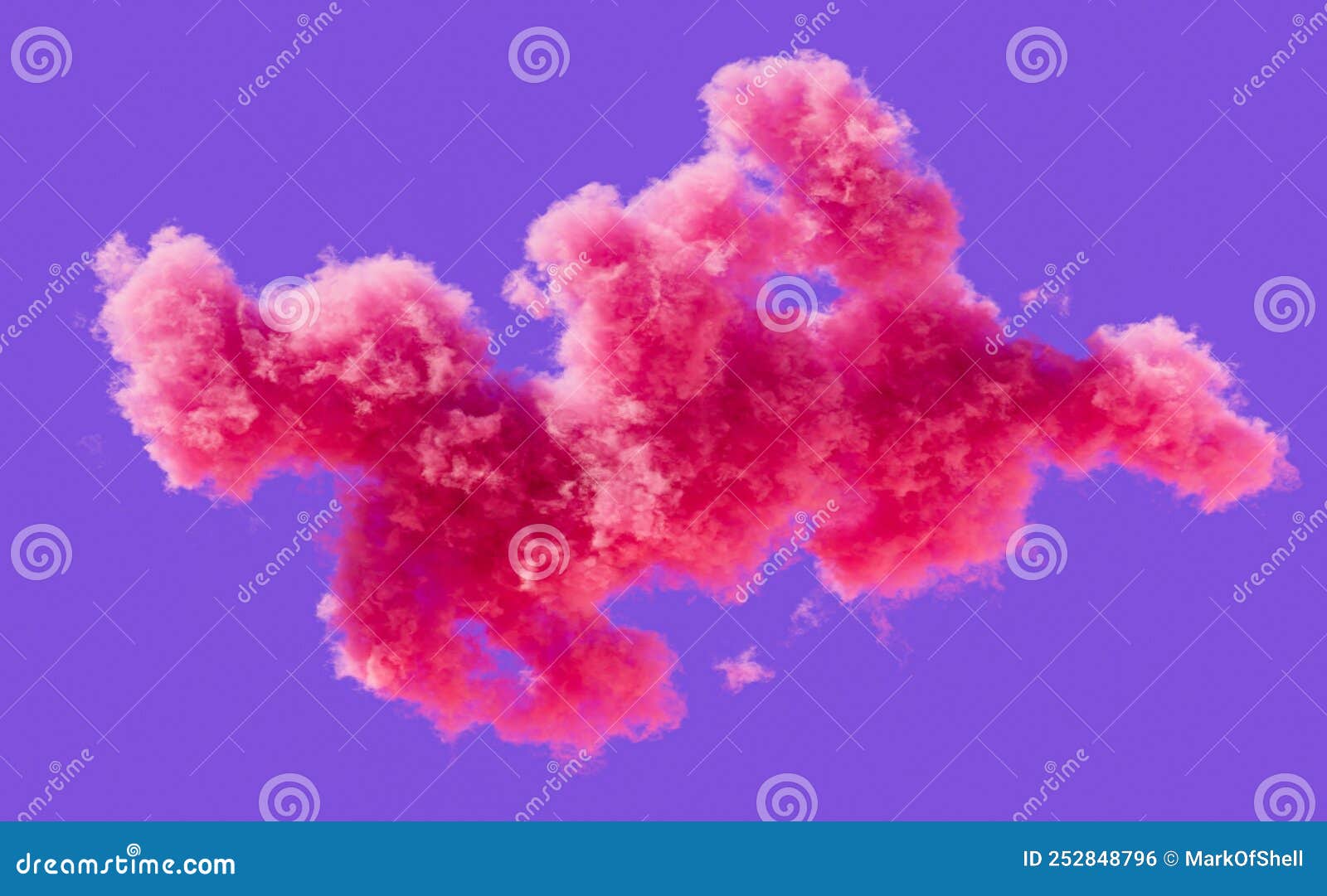 Single Pink Cloud Formation, Romantic Soft Cloud, 3d Rendering Stock ...