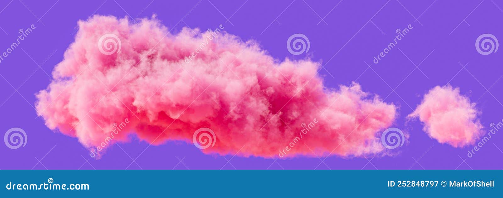Single Pink Cloud Formation, Romantic Soft Cloud, 3d Rendering Stock ...