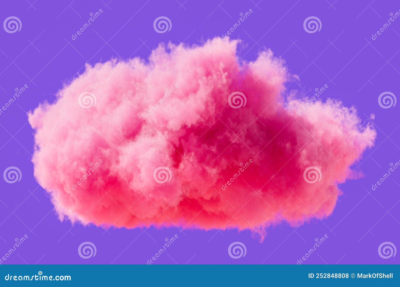 Single Pink Cloud Formation, Romantic Soft Cloud, 3d Rendering Stock Illustration - Illustration ...