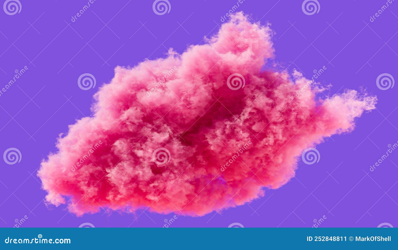 Single Pink Cloud Formation, Romantic Soft Cloud, 3d Rendering Stock ...