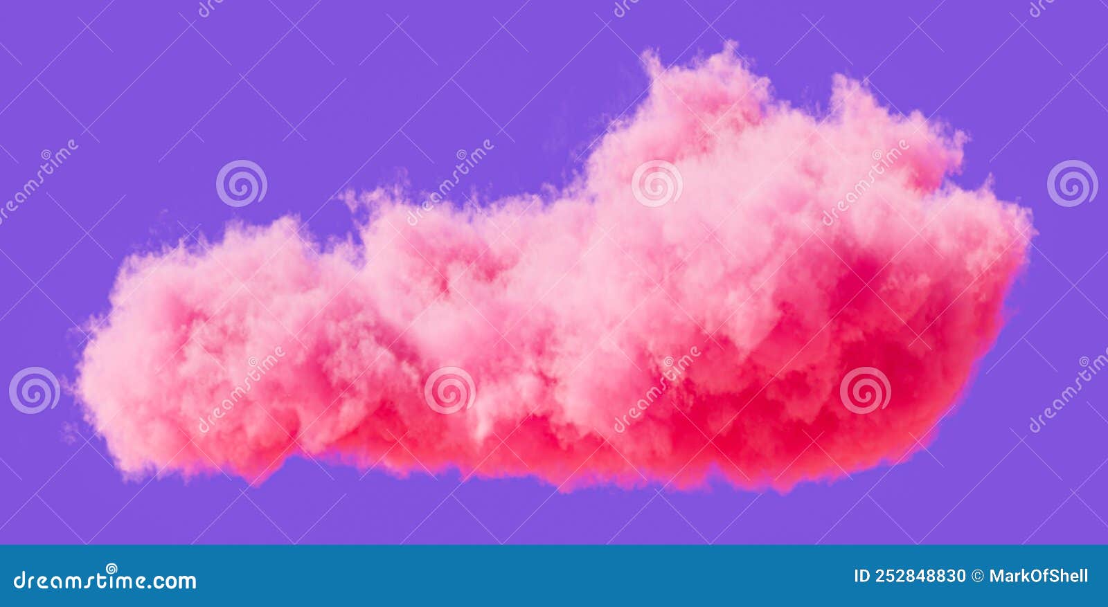 Single Pink Cloud Formation, Romantic Soft Cloud, 3d Rendering Stock ...