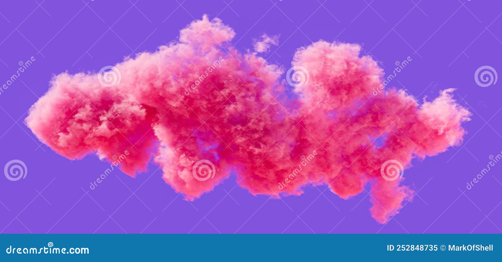 Single Pink Cloud Formation, Romantic Soft Cloud, 3d Rendering Stock ...