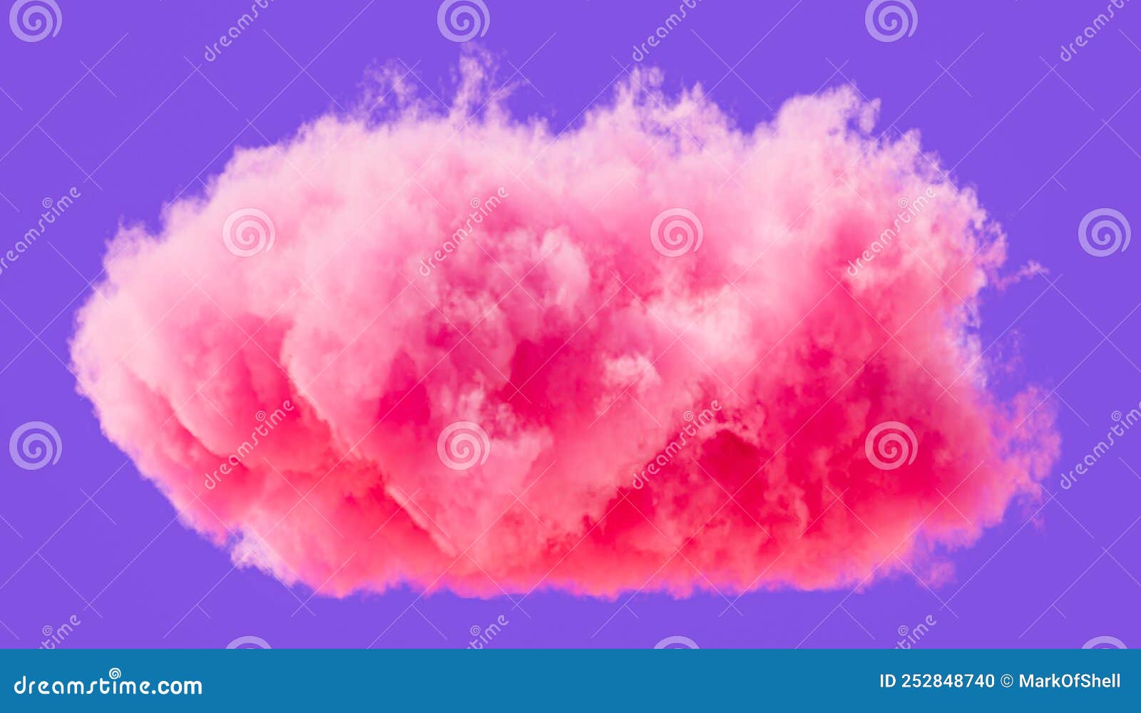 Single Pink Cloud Formation, Romantic Soft Cloud, 3d Rendering Stock ...