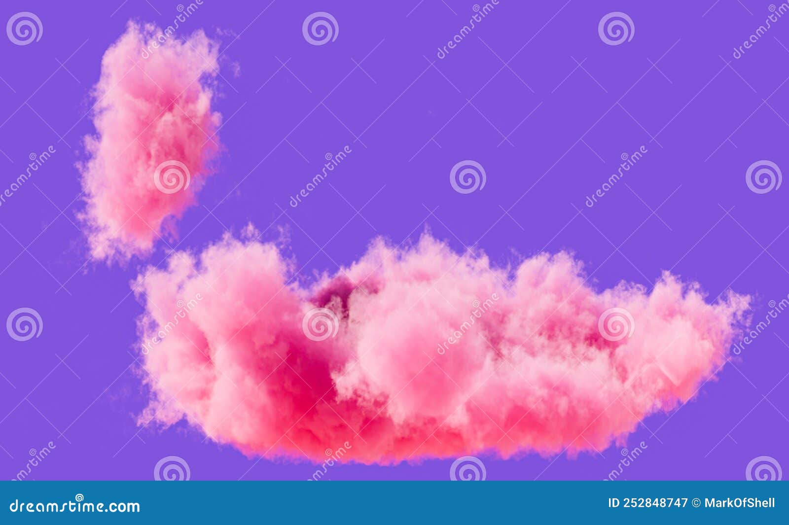 Single Pink Cloud Formation, Romantic Soft Cloud, 3d Rendering Stock ...