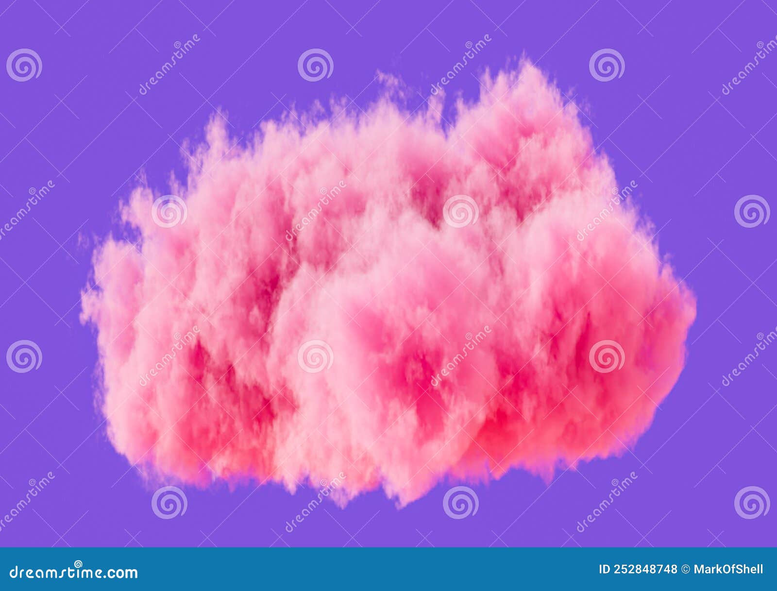 Single Pink Cloud Formation, Romantic Soft Cloud, 3d Rendering Stock ...