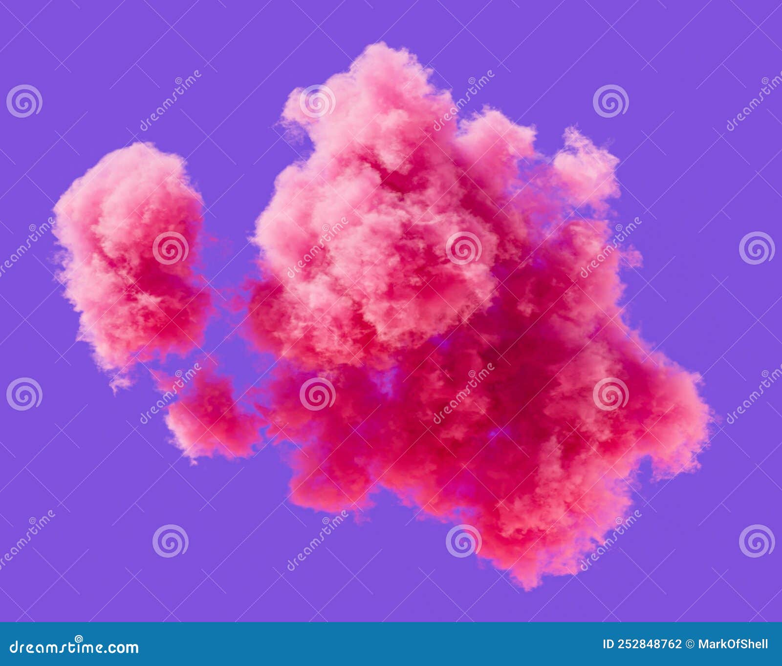 Single Pink Cloud Formation, Romantic Soft Cloud, 3d Rendering Stock ...