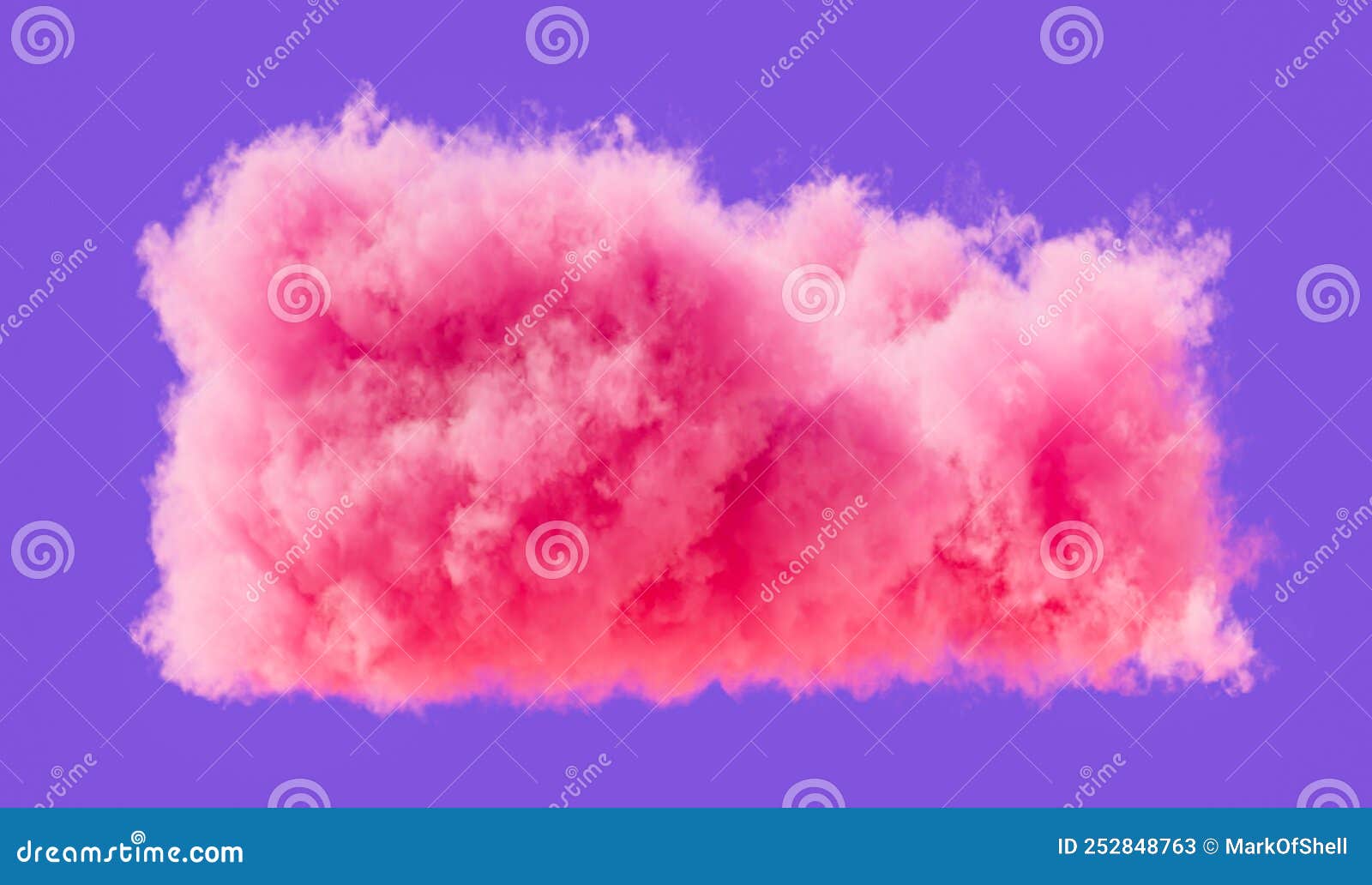 Single Pink Cloud Formation, Romantic Soft Cloud, 3d Rendering Stock ...