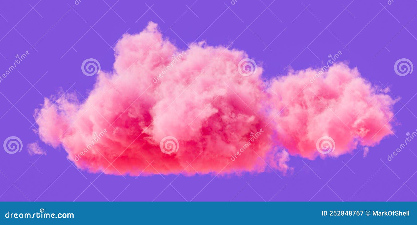 Single Pink Cloud Formation, Romantic Soft Cloud, 3d Rendering Stock ...