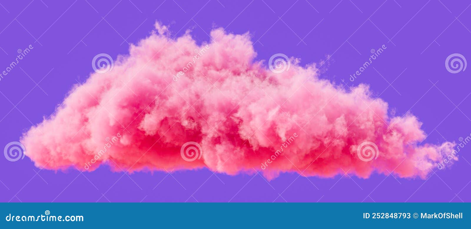 Single Pink Cloud Formation, Romantic Soft Cloud, 3d Rendering Stock ...
