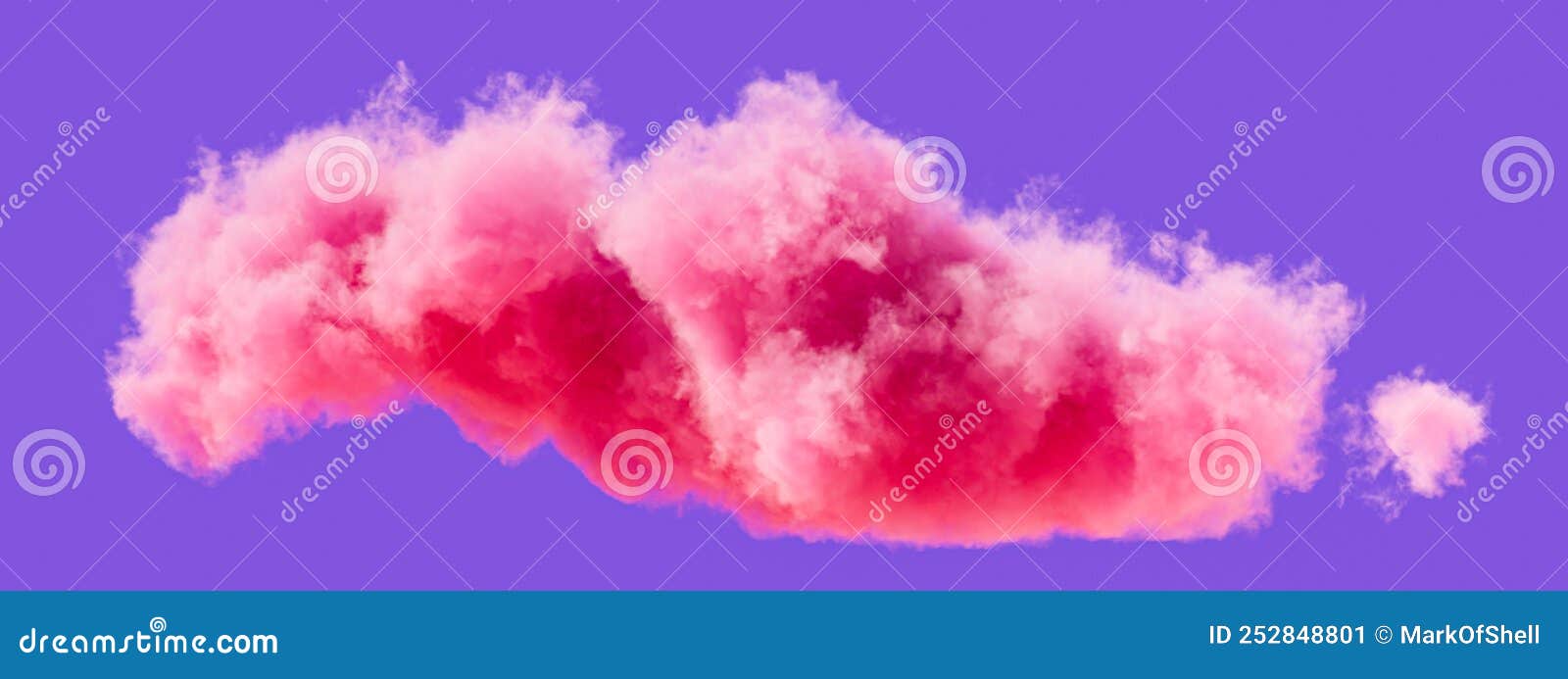 Single Pink Cloud Formation, Romantic Soft Cloud, 3d Rendering Stock ...