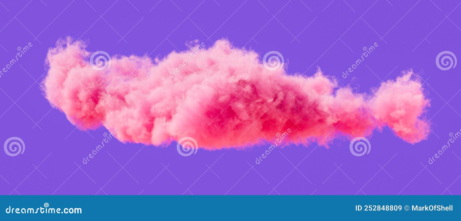 Single Pink Cloud Formation, Romantic Soft Cloud, 3d Rendering Stock ...