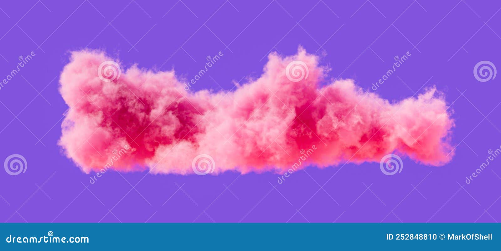 Single Pink Cloud Formation, Romantic Soft Cloud, 3d Rendering Stock ...