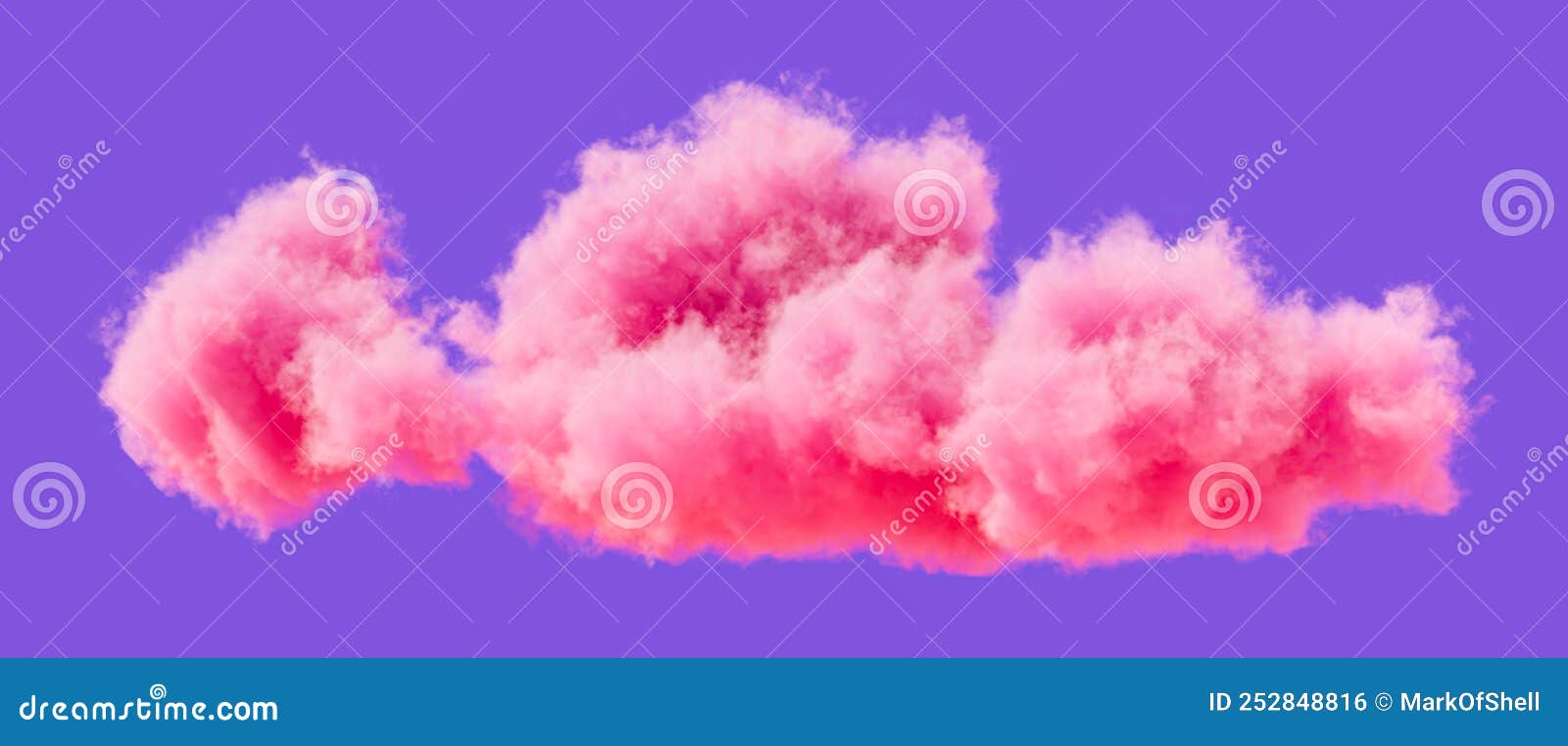 Single Pink Cloud Formation, Romantic Soft Cloud, 3d Rendering Stock ...