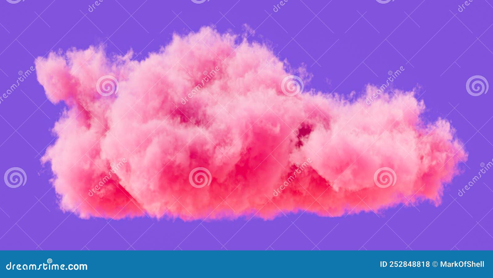 Single Pink Cloud Formation, Romantic Soft Cloud, 3d Rendering Stock ...