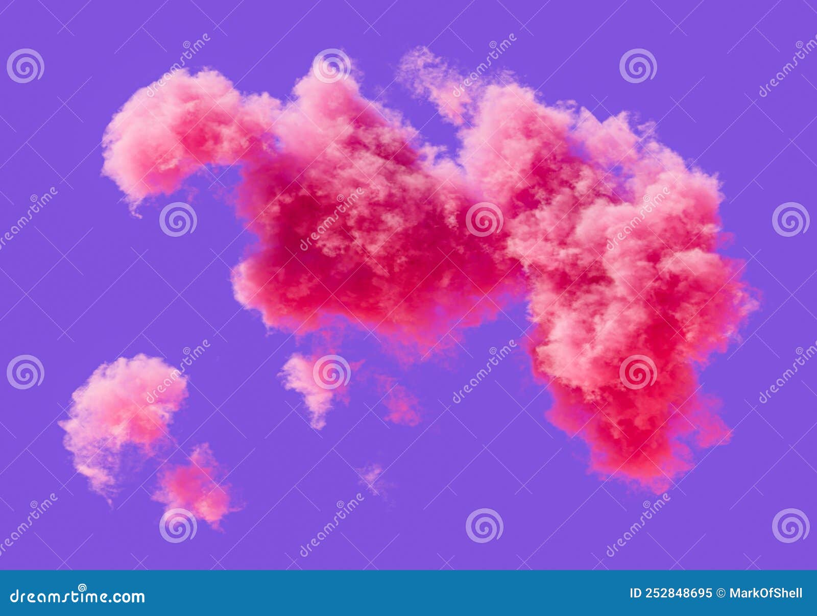 Single Pink Cloud Formation, Romantic Soft Cloud, 3d Rendering Stock ...