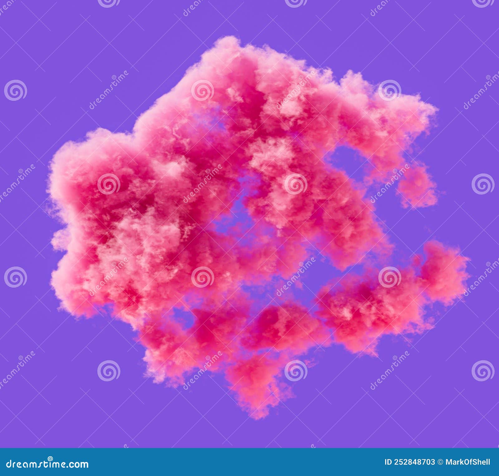 Single Pink Cloud Formation, Romantic Soft Cloud, 3d Rendering Stock ...