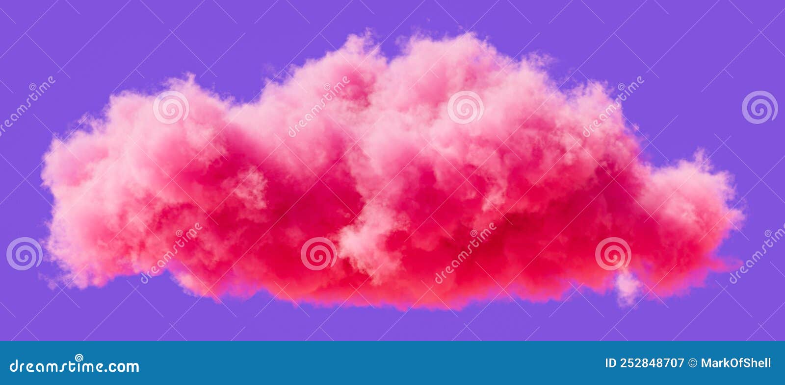 Single Pink Cloud Formation, Romantic Soft Cloud, 3d Rendering Stock ...