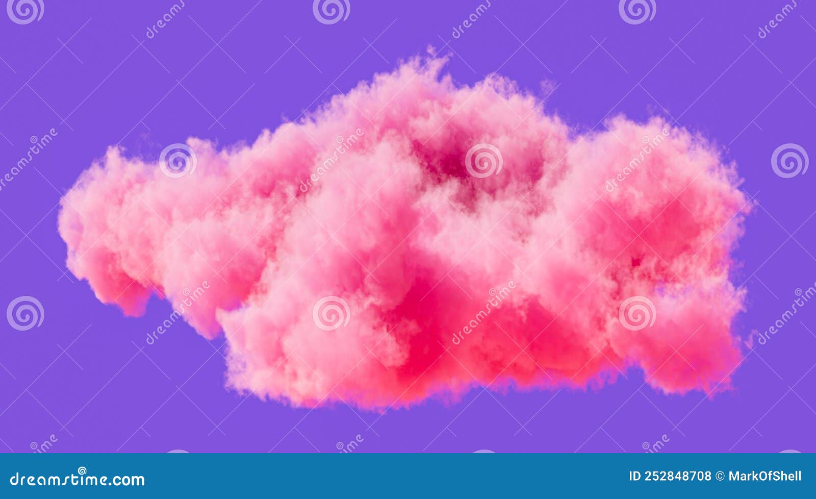 Single Pink Cloud Formation, Romantic Soft Cloud, 3d Rendering Stock ...