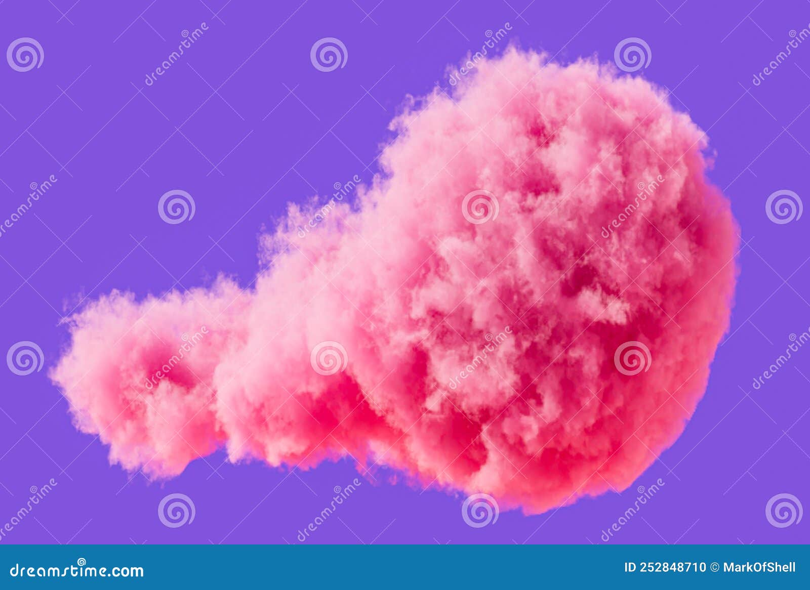 Single Pink Cloud Formation, Romantic Soft Cloud, 3d Rendering Stock ...