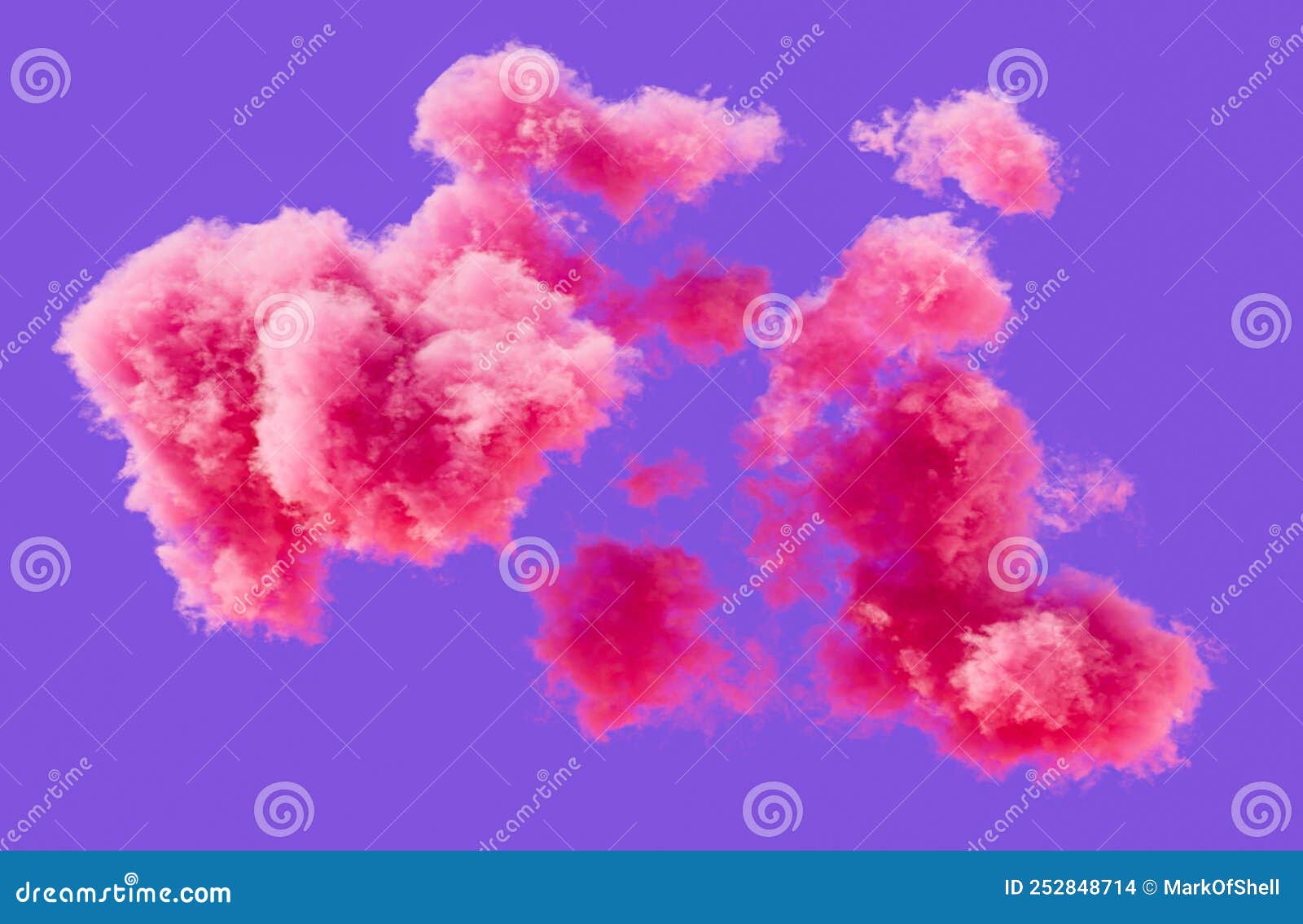 Single Pink Cloud Formation, Romantic Soft Cloud, 3d Rendering Stock ...