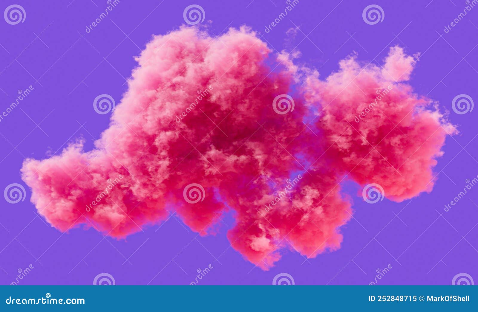 Single Pink Cloud Formation, Romantic Soft Cloud, 3d Rendering Stock ...