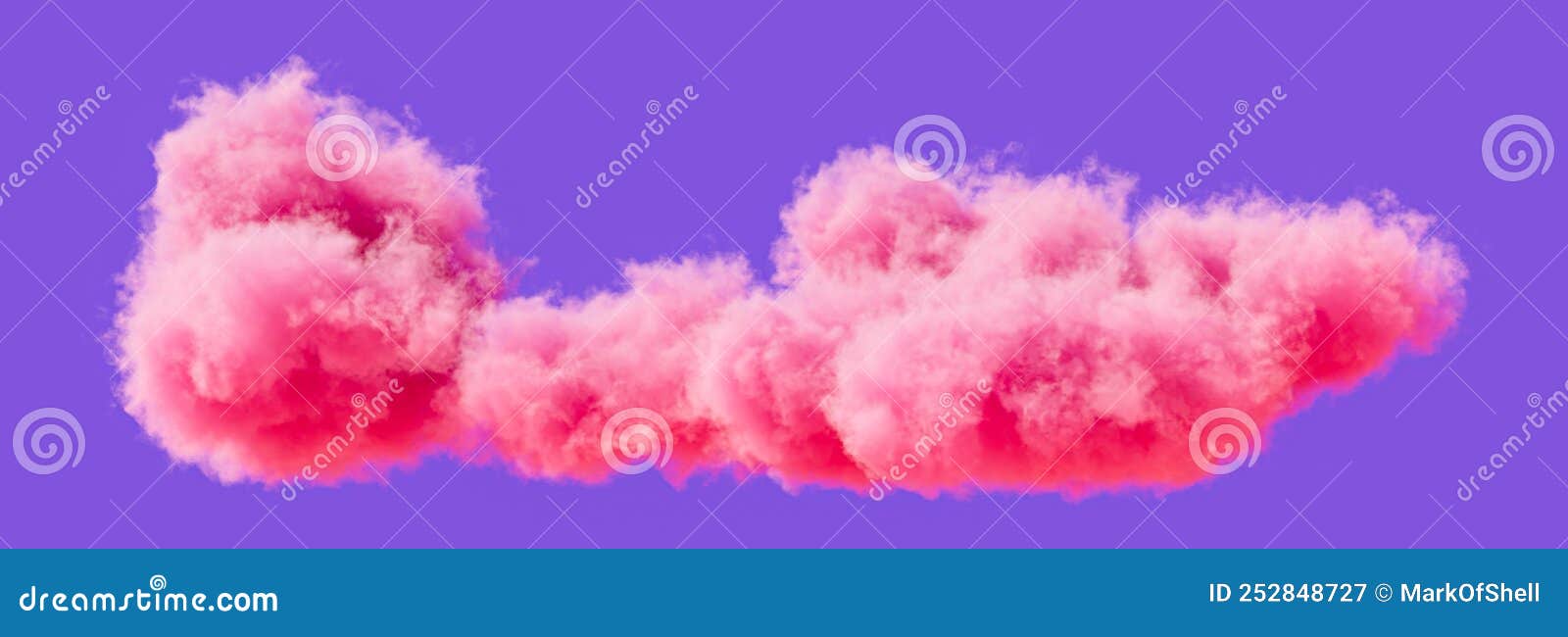 Single Pink Cloud Formation, Romantic Soft Cloud, 3d Rendering Stock ...