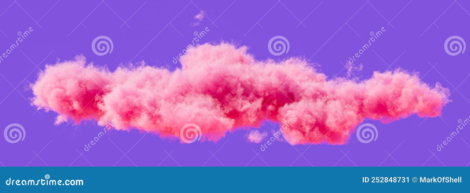 Single Pink Cloud Formation, Romantic Soft Cloud, 3d Rendering Stock ...