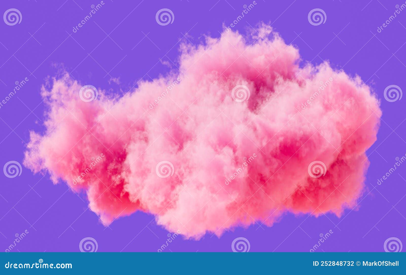Single Pink Cloud Formation, Romantic Soft Cloud, 3d Rendering Stock ...