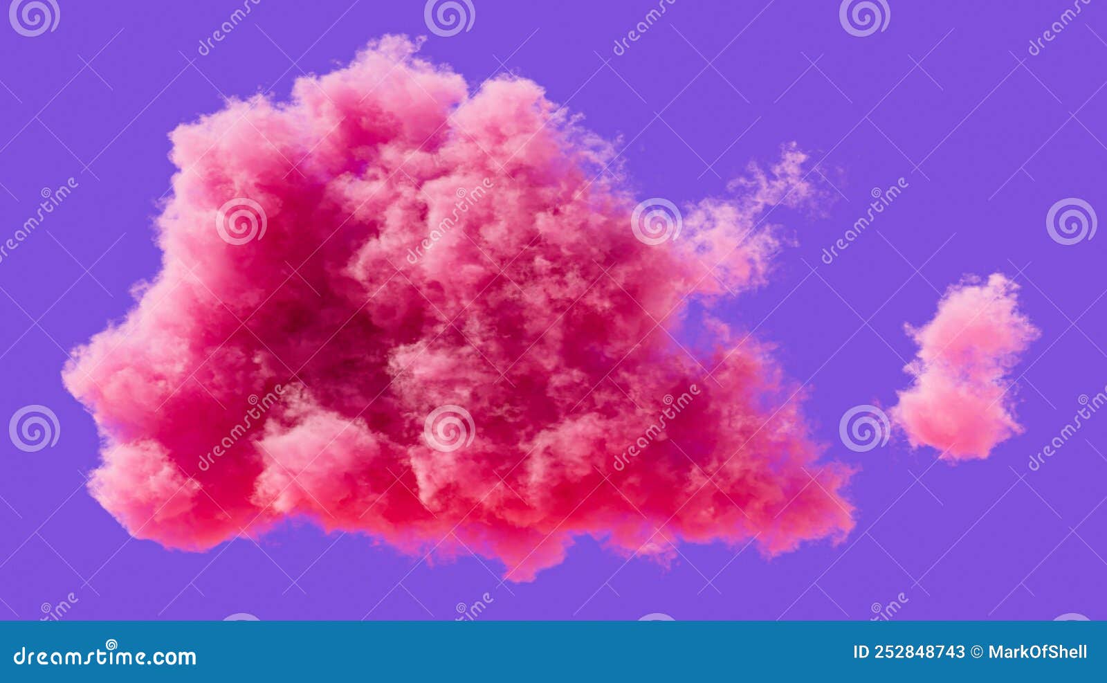 Single Pink Cloud Formation, Romantic Soft Cloud, 3d Rendering Stock ...