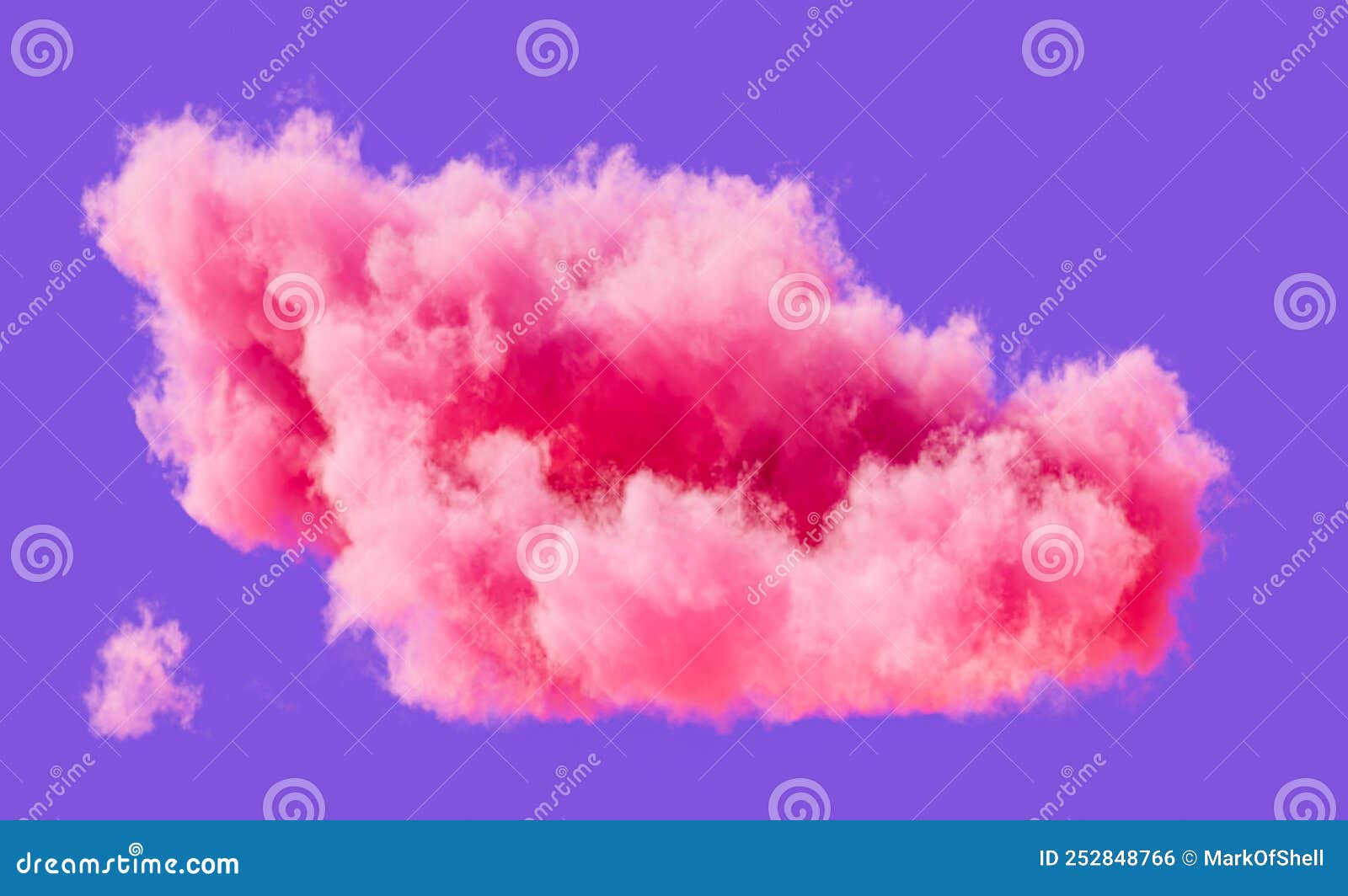 Single Pink Cloud Formation, Romantic Soft Cloud, 3d Rendering Stock ...