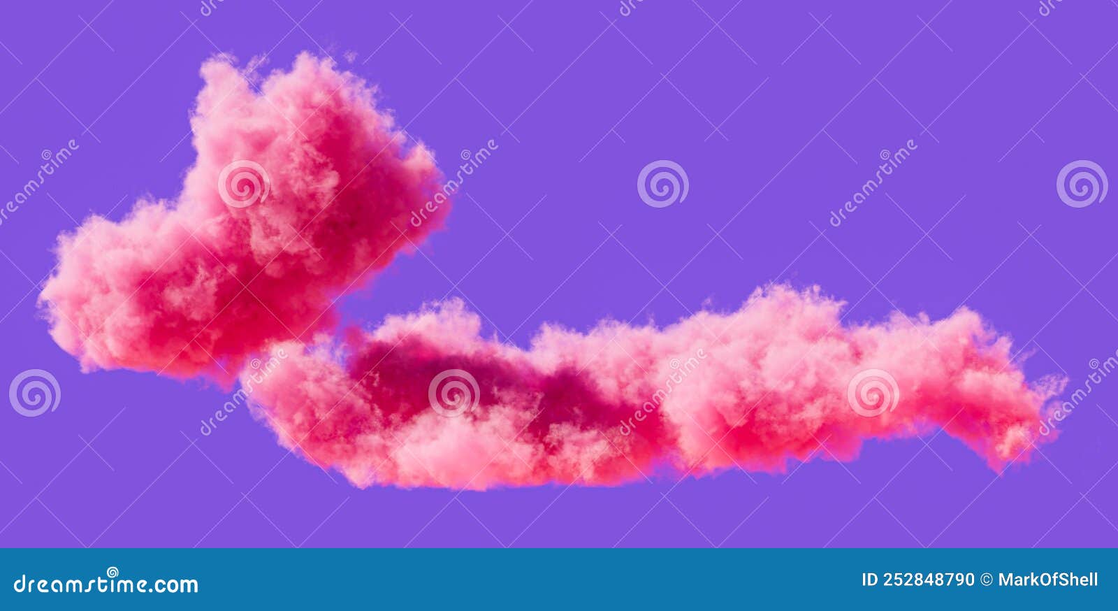 Single Pink Cloud Formation, Romantic Soft Cloud, 3d Rendering Stock ...
