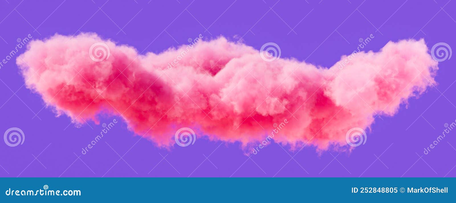 Single Pink Cloud Formation, Romantic Soft Cloud, 3d Rendering Stock ...